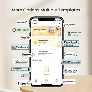 vretti HP3 Label Machine Maker with Tape, Portable Thermal Mini Label Printer, Bluetooth Wireless Connection for Storage,Home,Office