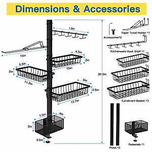 Concons Griddle Caddy for Blackstone Griddle Accessories, BBQ Grill Caddy with Paper Towel Holder, Outdoor Kitchen Accessories for Camper, Grill Accessories Organizer, Condiment Caddy, Gifts for Men