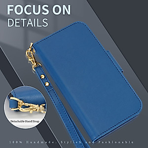 Skycase Case Designed for iPhone 13 Pro Max 5G 6.7’’, Support [Magsafe Charge][2 in 1] Magnetic Detachable Flip Folio Wallet Case with Card Slots for iPhone 13 Pro Max 2021,Navy