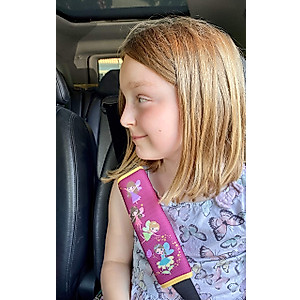 2X HECKBO car Seatbelt Protector with Fairy Fairies for Children Boys Girls, Belt Shoulder pad Pads, car seat Belt Protection, Safety seat Belt pad Pillow, Kids Belt Padding - 2.36“ x 8.27“