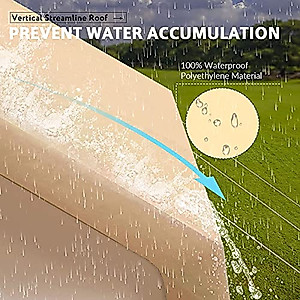 Quictent 10'x20' Heavy Duty Carport Gazebo Canopy Garage Outdoor Car Shelter Beige (with Windows)