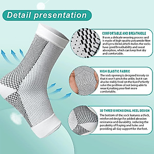 AGERALIY 2 Pairs Upgraded Neuropathy Socks - 20-30mmHg Compression Socks for Men&Women,Ankle Brace Plantar Fasciitis Socks for Arch Support,Achilles Tendonitis,Foot Edema & Fatigue(Black+White,L/XL)