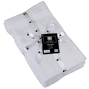 ERINA Large Hand Towels 16 x 28 Inch (4 Pack) - Heavy GSM 100% Ring Spun Combed Cotton Quick Drying Highly Absorbent Towels - Soft Hotel Quality for Bath, Gym and Spa (White)