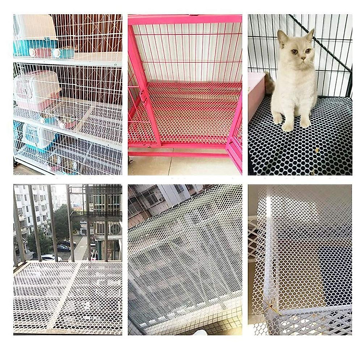 MAGFYLY Chicken Wire Mesh Plastic Fence Net, Breeding Net, Child Safety Netting Lawn Protection Net Flowerpot Mat Net Non-Slip Net Ventilation Net Cat Net 10m 30m 50m, White