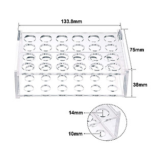 uxcell Test Tube Rack Holder Lab Stand Acrylic 24-Well Clear for 1.5ml and 2ml