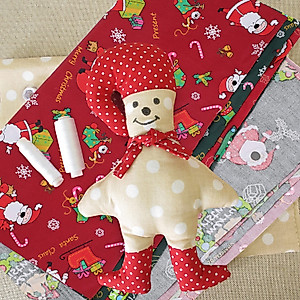 Tatuo 30 Pieces Christmas Cotton Fabric Square 10 x 10 Inch Printed Precut Floral Fabric Bundle Patchwork Fabric Scrap Christmas Material for Christmas DIY Craft Sewing Quilting