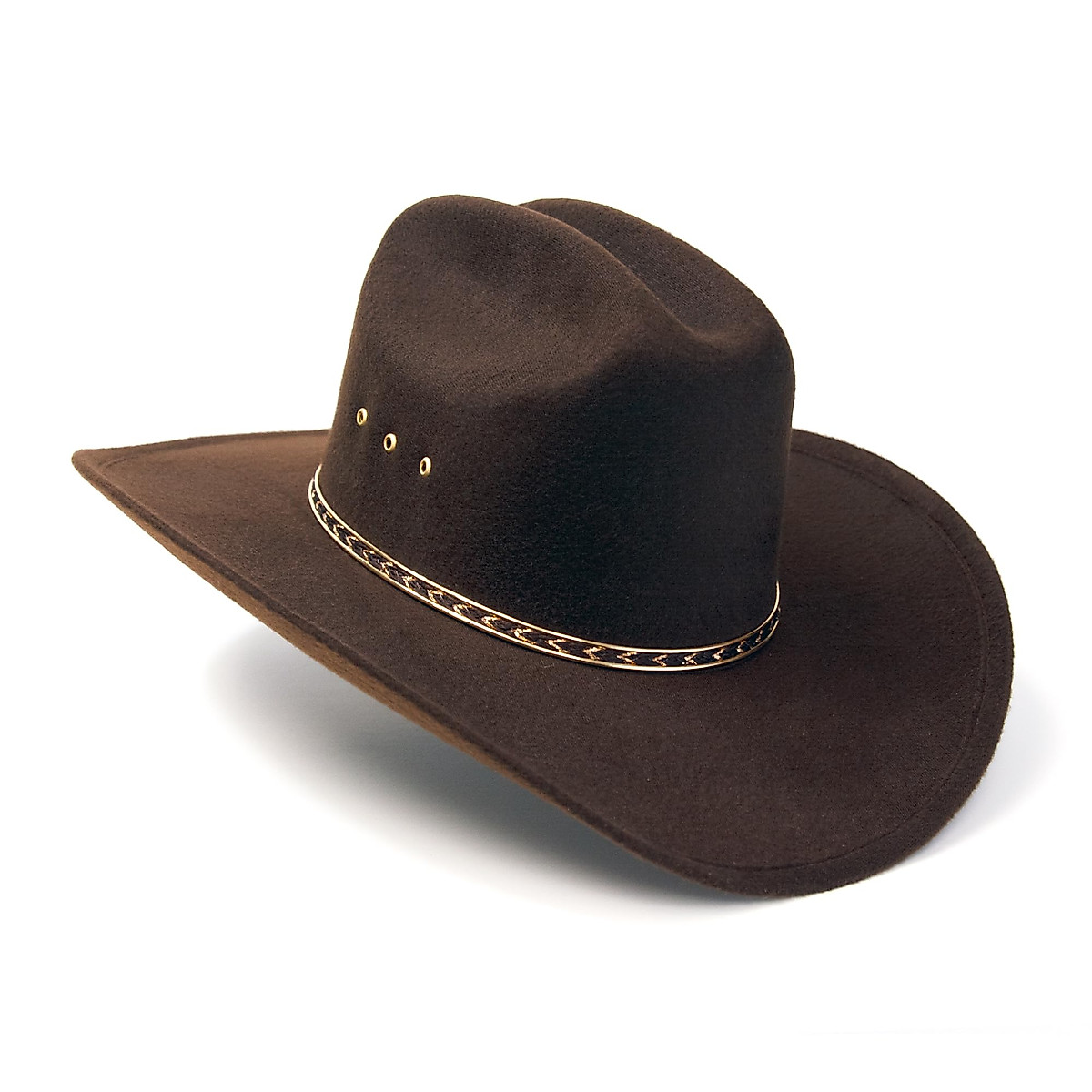 Western Express Faux Felt Finish Cowboy Hat - Cattleman Style with Gold Hat Band | Cowboy Hats for Men and Women