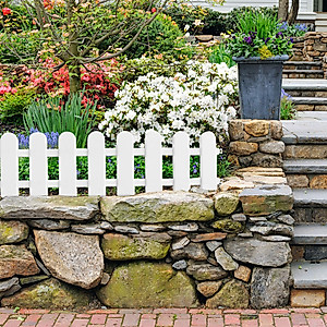 5pcs Christmas Tree Fence White Garden Fence Patio 7.8×19.6inches Yard Fencing Border Flower Plants Tree Guard Lawn Gate Xmas Tree Wedding Party Decoration