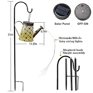 VOOKRY Solar Watering Can Lights, Large Hanging Solar Lantern Waterproof Outdoor Garden Decor for Yard Porch Landscape Patio Gardening Housewarming Gifts for Mom Women Grandma Birthday