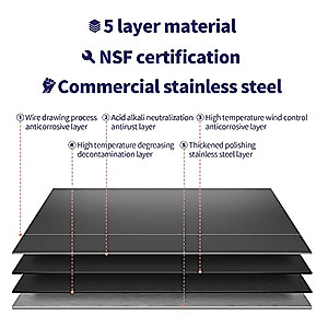 BIEAMA 2PCS 12"×48" Stainless Steel Wall Shelf, NSF, Commercial Wall Mount Floating Shelving for Restaurant, Kitchen and Hotel