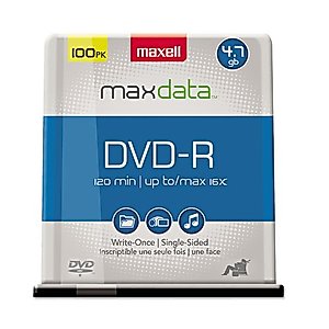 Maxell - DVD-R Discs, 4.7GB, 16x, Spindle, Gold, 100/Pack 638014 (DMi PK