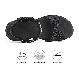 DREAM PAIRS Womens Athletic Sport Sandals Hiking Sandal, Q-black - 10 (QDL19001L)