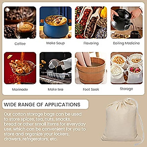 JW CRAFT Reusable Muslin Bags 3 x 4 Inches | 50 pcs Small Drawstring Bags | Spice Bags for Cooking 100% Eco-Friendly Cotton Bag