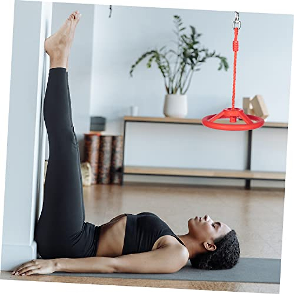 Totority Ninja Wheel Kids Swing Exercise Accessories Swing Indoor Outdoor Playset Playground Sets for Backyards Gym Monkey Wheel Arm Muscle Training Ring Gymnastic Rings Swing Gym Ring Red