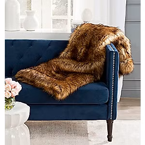Safavieh Throws Collection Faux Racoon Throw,Brown