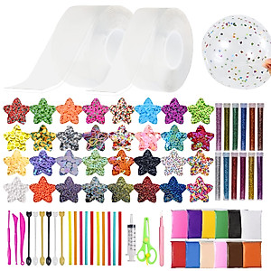 LIYAR Nano Tape Bubble Kit 80 Pack Nano Bubble Kit,2 Roll Nano Tape with Clay Viral Nano Bubble Tape Fidget Toys Adults Girls Toys Party Favors Unique Toys Nano Tape Bubble Kit for Kids