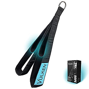 Vulken Tricep Rope Cable Attachment. 24 Inch & 17 Inch Two Lengths Built in One Pull Down Rope. Triceps Extension Straps Gym Equipment. Home Workout Handles for Resistance Bands.