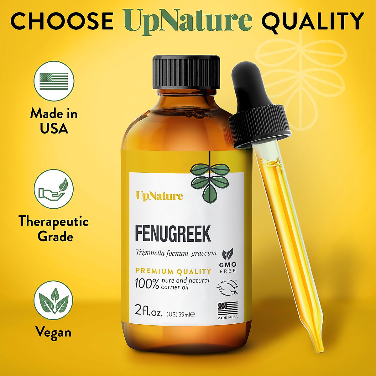 UpNature Fenugreek Oil - 100% Pure Fenugreek Seed Extract Essential Oil, 2oz