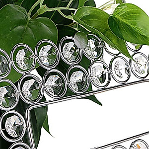 Sumnacon Rectangular Crystal Tissue Box Cover, Decorative Toliet Paper Box, Crystal Napkin Holder, Facial Tissue Holder for Bathroom/Dresser/Night Stand/Desk/Table, Silver