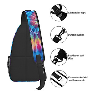 Tie Dye Sling Backpack Leisure Oblique Cross Chest Bag For Men Women,Durable Adjustable Gym Bag Cycling Traveling Hiking Daypack