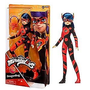 Bandai P50010 Miraculous: Tales of Ladybug & Cat Noir-Dragon Bug Fashion Doll with Accessories, Multicolour