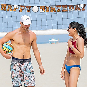 Volleyball Birthday Banner (Large 7" Cutout Letters, Numbers Included) Volleyball Side Out Party Collection by Havercamp