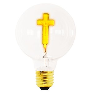 Mandala Crafts Christian Light Bulb Crucifix Bulb Jesus on The Cross Catholic Novelty Bulb 3W 120V for Pendant String Night Light (Standard Base 1 Bulb)