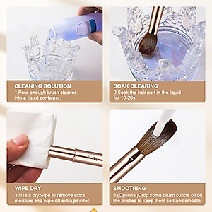 Acrylic Nail Brush Size 10,KEMEISI 100% Pure Kolinsky Nail Art Brushes Sturdy Handle Oval Shaped Acrylic Powder Nail Design Tools for Professional Manicure DIY Home Salon (Gold)