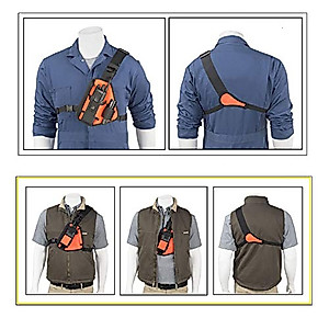 HOLSTERGUY RCH-101ORU (Orange) Radio Chest Harness Shoulder Radio Holster Chest Pack Adjustable Single Radio Pouch Two-Way Radio Holster for Motorola Radios and Walkie Talkies RCH-101ORU Made in USA