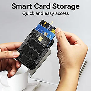 ZtotopCases Leather Magnetic Wallet Stand with MagSafe and Adjustable Stand Card Holder for iPhone 14/14 Plus/14 Pro Max and 13/12 Series, Fit 5 Cards, Not for 14 Pro/13 Pro/13 Mini/12 Mini, Black