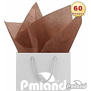 PMLAND Gift Wrapping Tissue Paper - Brown Color - 20 Inches x 26 Inches 60 Sheets