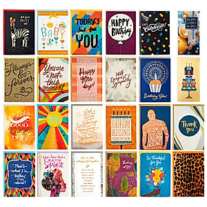 Hallmark Mahogany Pack of 24 Handmade Assorted Boxed Greeting Cards—Birthday Cards, Baby Shower Cards, Wedding Cards, Sympathy Cards, Thinking of You Cards, Thank You Cards