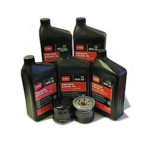 Genuine Toro OEM (Fits Exmark) Oil Kit with 5 Qts of Toro 10W-30 Oil and 2 136-7848 Oil Filters (Replaces 120-4276 126-5234 127-9222) for Titan TimeCutter Z-Master and Exmark Quest Radius Mowers