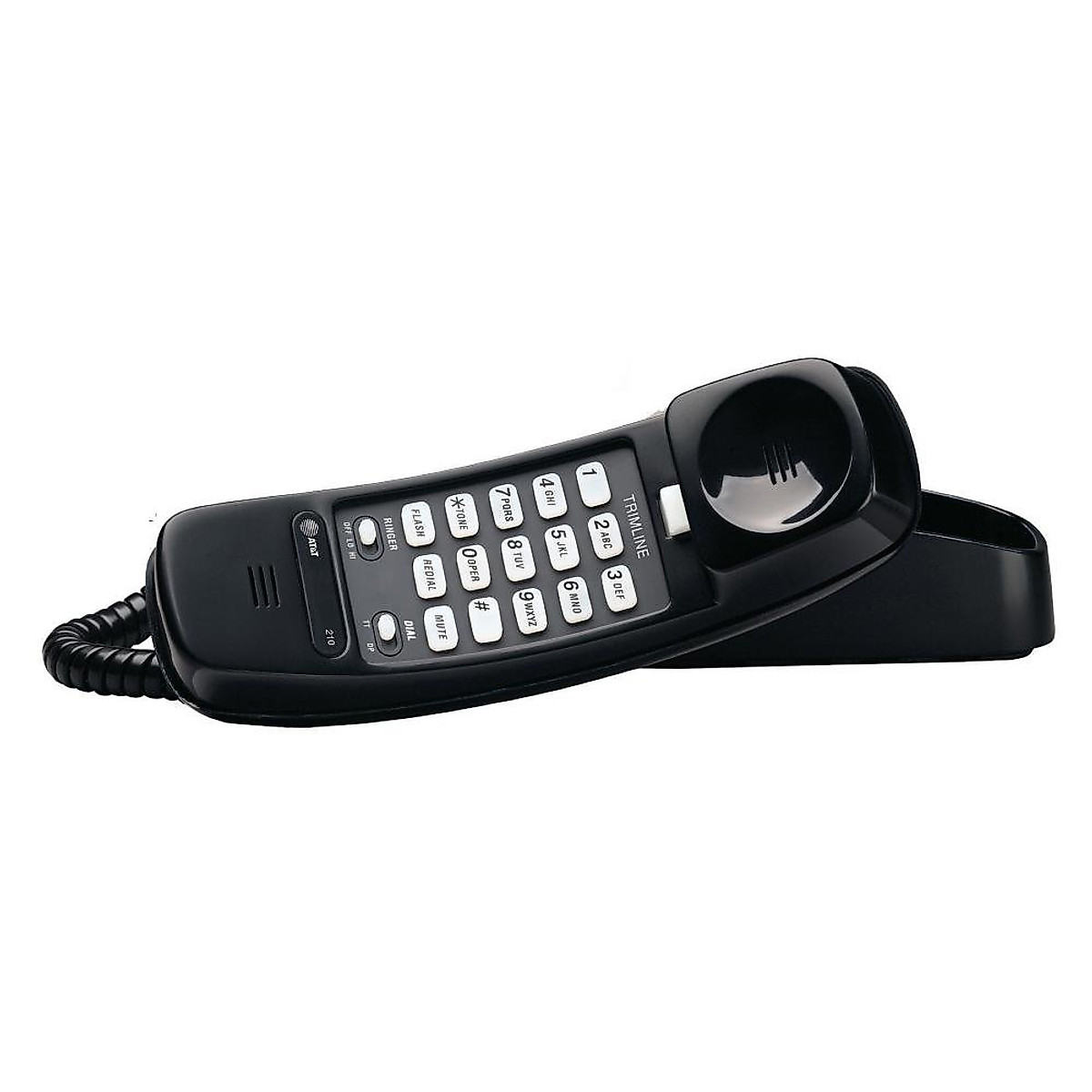 AT&T ATTML210B Corded Trimline Phone with Lighted Keypad (Black)
