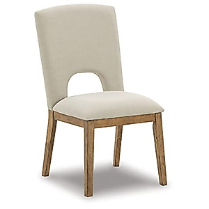 Signature Design by Ashley Dakmore Dining Upholstered Side Chair, 2 Count, Light Brown & Beige
