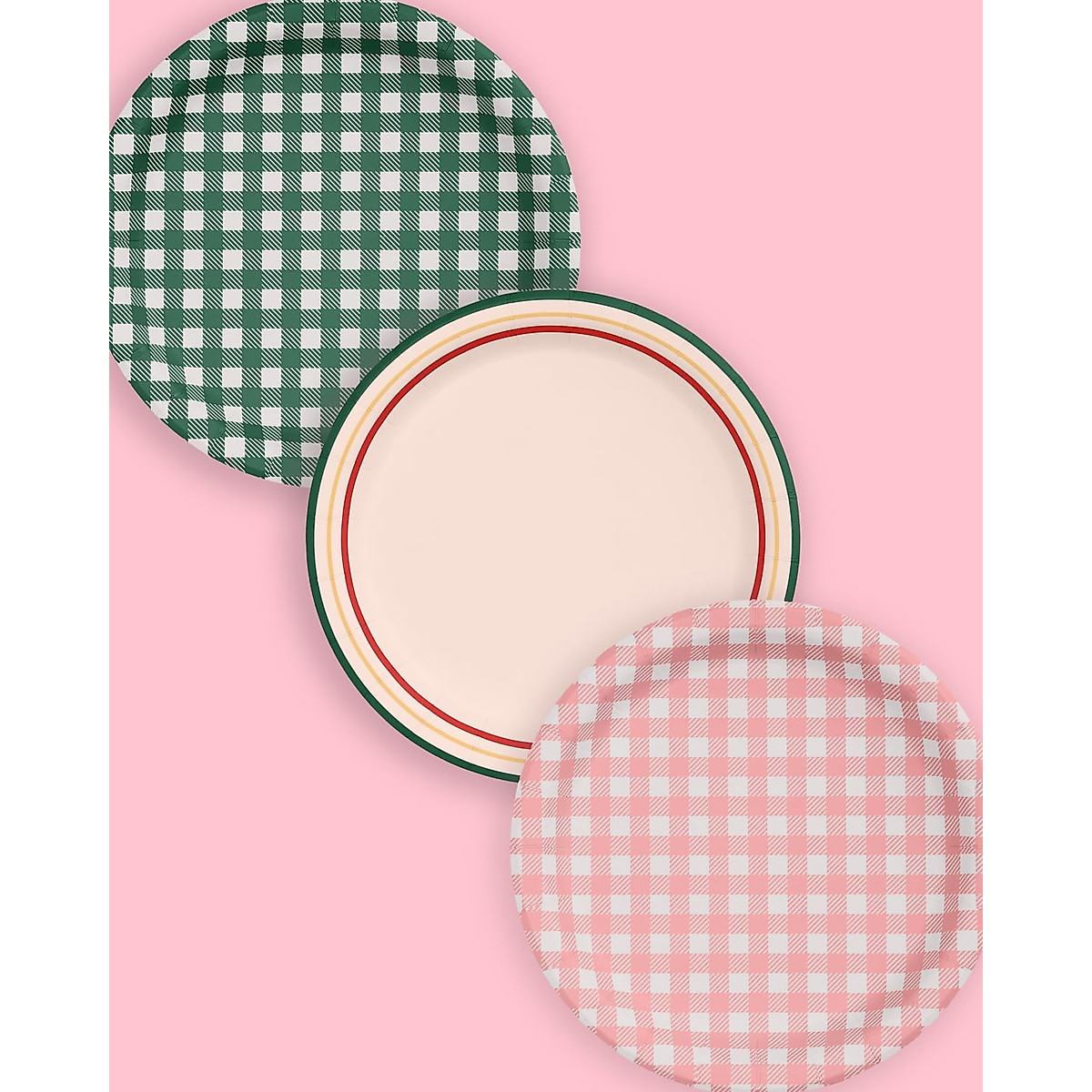 xo, Fetti Camp Gingham Paper Plates - 24 pk, 9" | Bachelorette Decorations, Camp Bride, Getting Lit + Getting Hitched, Gingham Birthday Party, Glamping Baby Shower Supplies, Cool Cake Plates