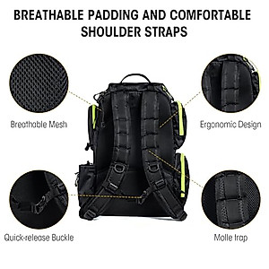 FEIWOOD GEAR Fishing Tackle Backpack with Rod Holder & 4 Tackle Boxes, Large Waterproof Fishing Bag with Rain Cover for Fishing Gear Storage, Ideal Fishing Gifts