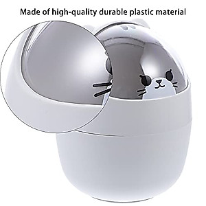 LIFKOME Plastic Mini Wastebasket Trash Can Tiny Desktop Waste Garbage Bin with Swing Lid for Home, Office, Kitchen Mini Trash Can with Lid Desk Small Trash Can Desktop Trash Can