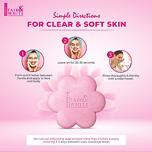 Fair & White So White Skin Brightening Soap - 200g / 7 oz - Exfoliating Soap, Helps to Reduce Blemishes on: Body, Knees, Underarms, Armpit