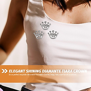 ULTNICE 12pcs Tiara Crown Brooch Pin Wedding Party Pageant Brooch (Silver)