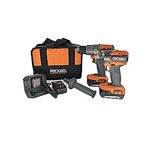 RIDGID 18V Brushless 1/2-inch Hammer Drill and 1/4 -inch Impact Driver Kit (2) 2.0 Ah Batteries and Charger R92091SB