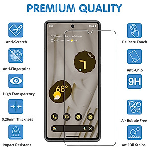 [4+3Pack] Glass Screen Protector for Google Pixel 7 5G, 9H Tempered Glass, Ultrasonic Fingerprint Compatible,HD Clear Case Friendly