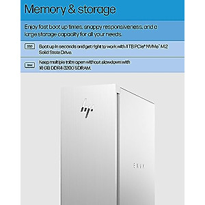 HP Envy Desktop Bundle PC, NVIDIA GeForce RTX 3070 Graphics,12th Generation Intel Core i9 Processor, 64 GB SDRAM, 2 TB SSD, Windows 11 Home OS, Wi-Fi & Bluetooth