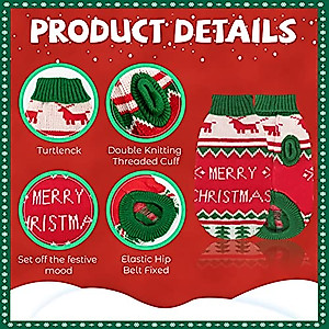BWOGUE 2 Packs Cat Christmas Sweater Christmas Dog Sweaters Pet Cat Winter Knitwear Warm Clothes Pet Reindeer Snowflake Merry Christmas Pet Sweaters for Kittys and Small Dogs