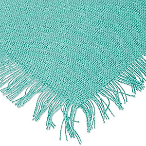 DII Everyday Collection, Fringed Solid Tabletop, Table Runner, 14x72, Aqua