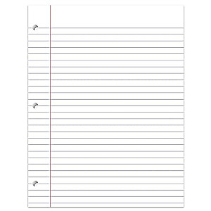 Office Depot Ruled Filler Paper, 3-Hole Punched, 16-Lb, Wide Ruled With Margin, 11in x 8 1/2in, 500 Sheets, 09228OD