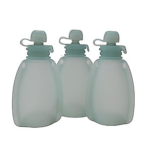 Squeezable Silicone Snack & Juice Feeding Pouch | Reusable Silicone 4OZ Snack Pouch