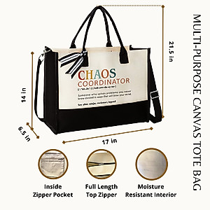 Thank You Gifts for Women, Teacher, Coworker, Boss - Boss Lady Gifts for Women, Coworker Gifts - Administrative Professional Day Gifts - Employee Appreciation Gifts, Chaos Coordinator Gifts - Tote Bag