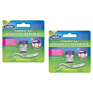 DenTek Temparin Max Lost Filling and Loose Cap Repair Kit | One Step Formula | 5+ Repairs | 0.04 Ounces | 2-Pack