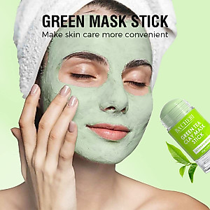 BACHERI Green Tea Mask Stick, Blackhead Remover Mask with Green Tea Extract, Green Mask Stick for Deep Pore Cleansing, Moisturizing, Oil Controlling